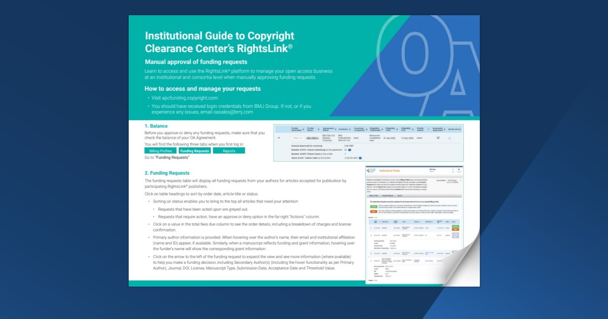 BMJ OA Institutional Guide - MANUAL approval