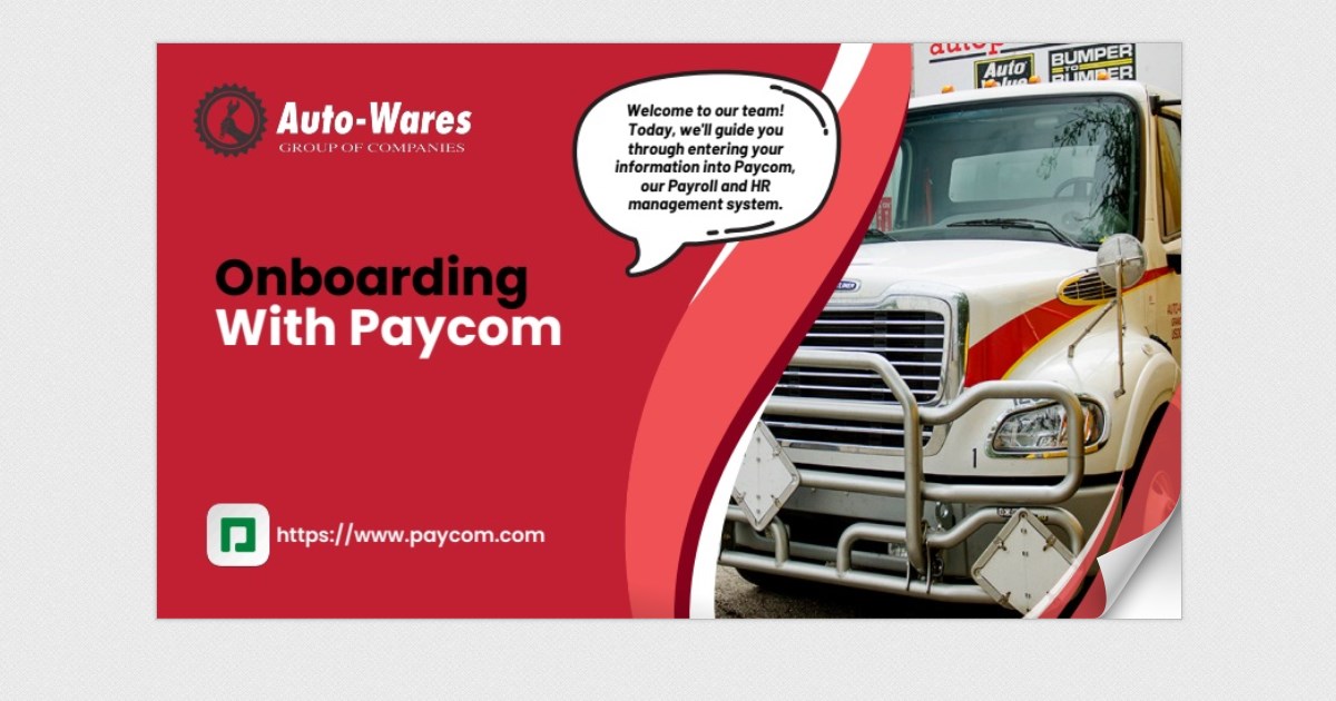 Onboarding Paycom AutoWares