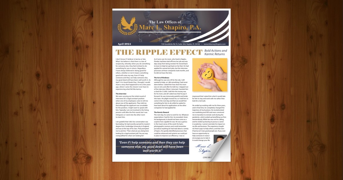 The Law Offices of Marc L. Shapiro - April 2024