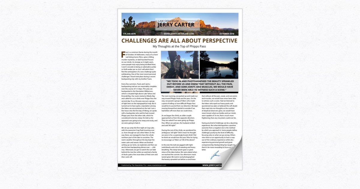 Law Offices of Jerry Carter - October 2018