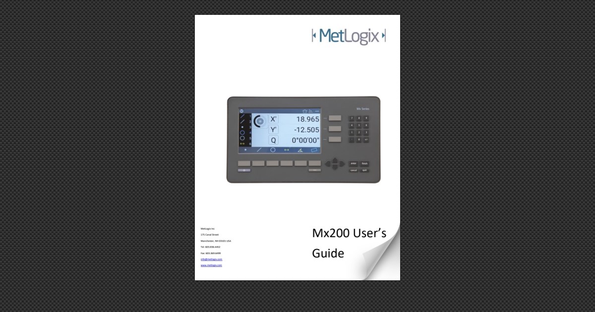 MetLogix Mx200 User Manual