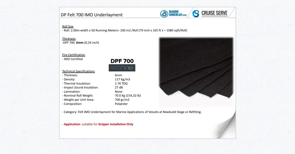 DP Felt 700 IMO Underlayment – Tech Specs