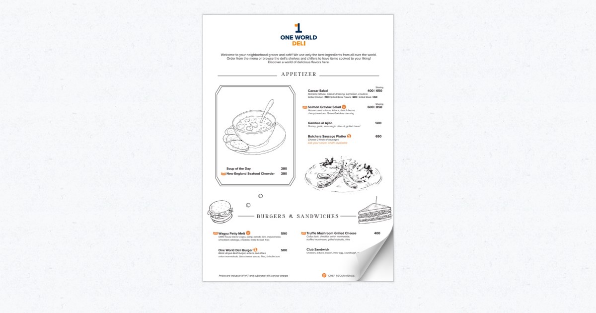 One World Deli Pasay Menu