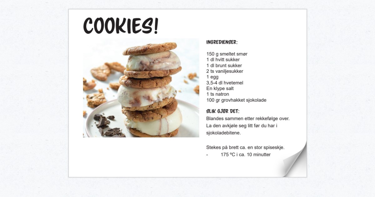 Cookies oppskrift