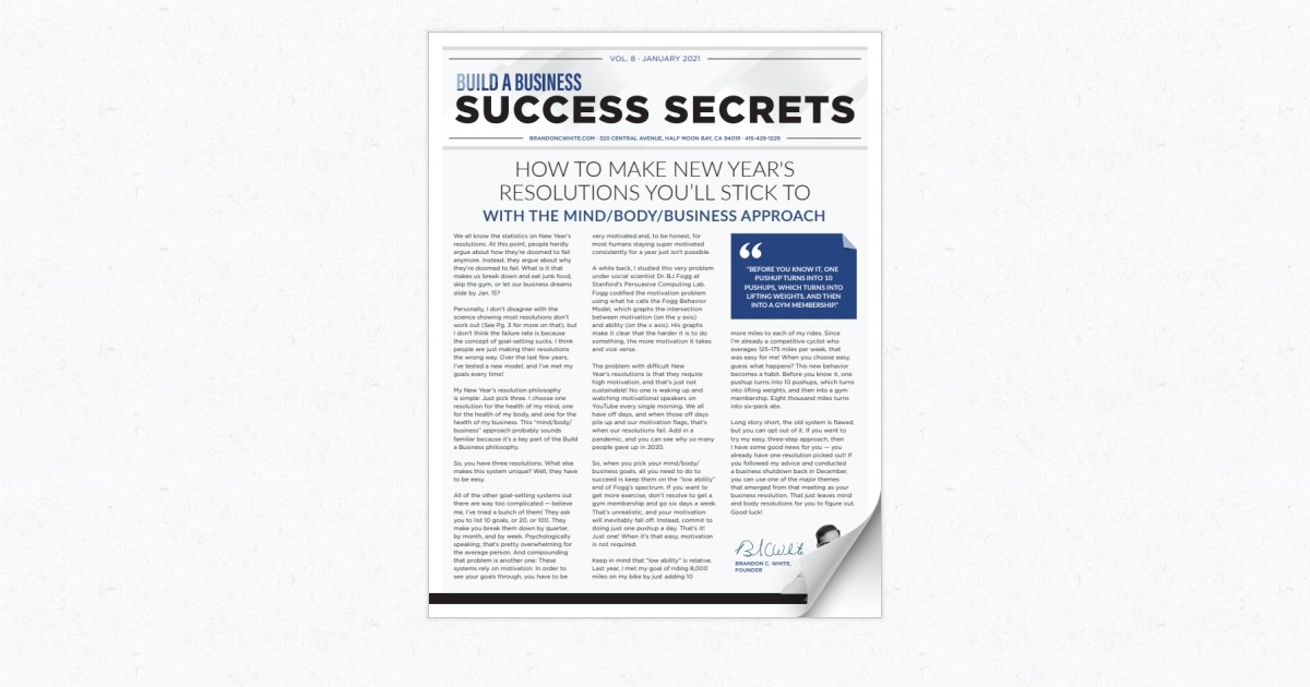 Build a Business Success Secrets - January 2021