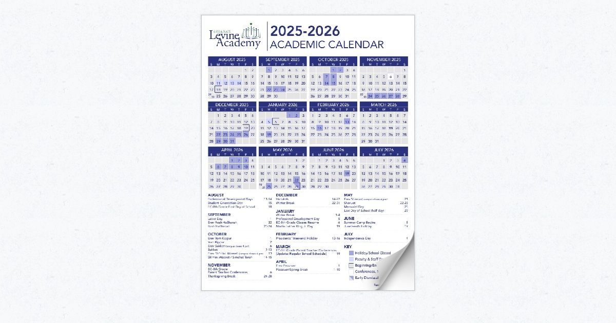 At-A-Glance Academic Calendar 2025-2026