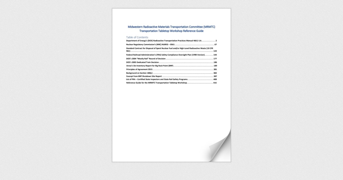 MRMTC Tabletop Workshop Reference Documents