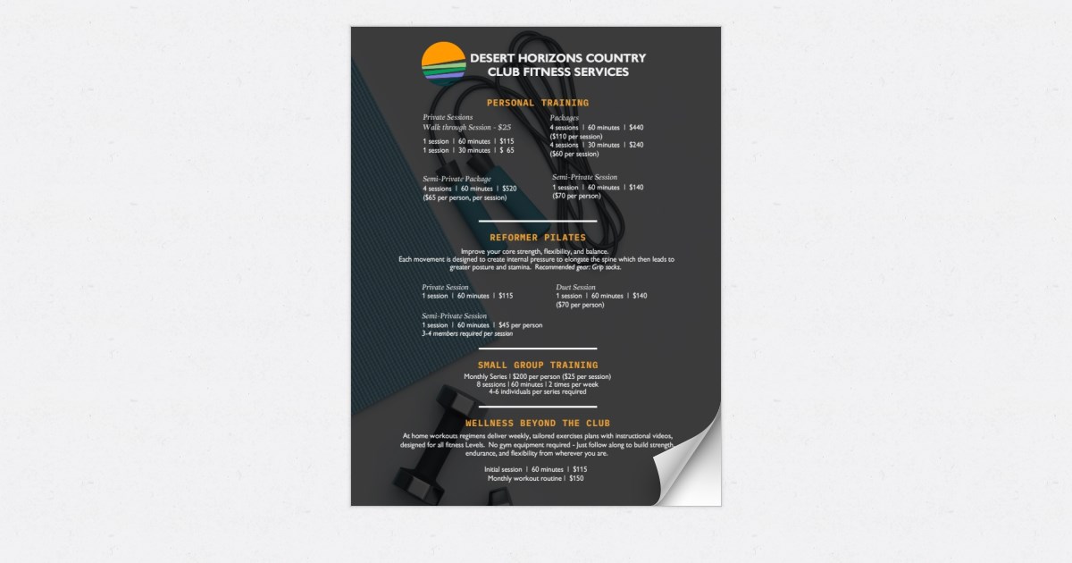 Fitness Services Flyer