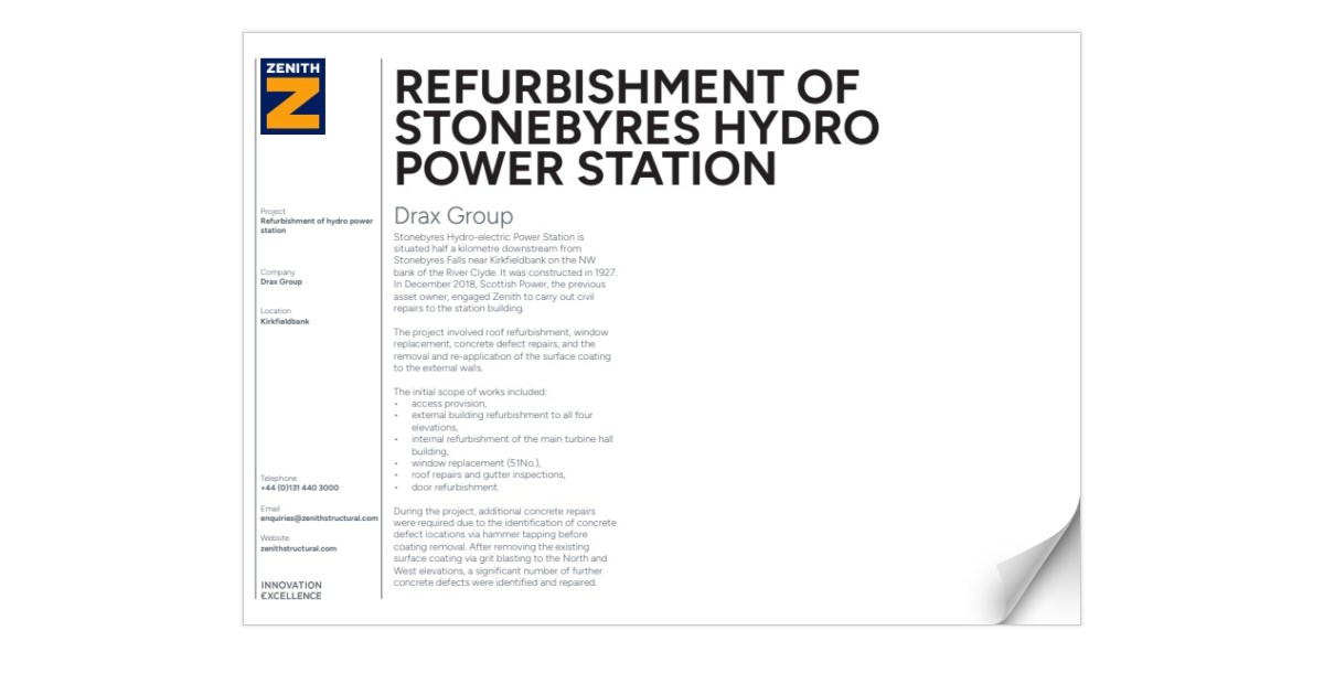Case Study - Stonebyres Power Station, Bonnington