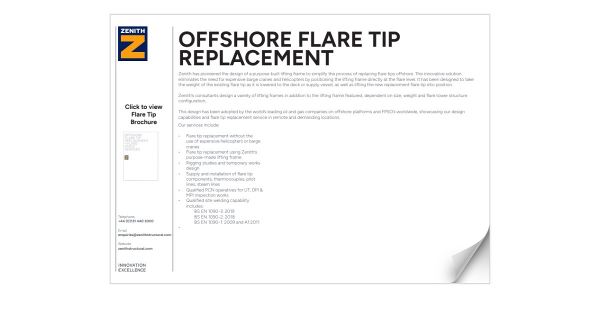 Project Sheet - Flare Tip Replacement