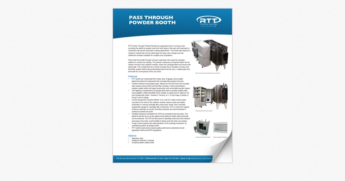 EZ Pass Through Powder Coating Booths by RTT