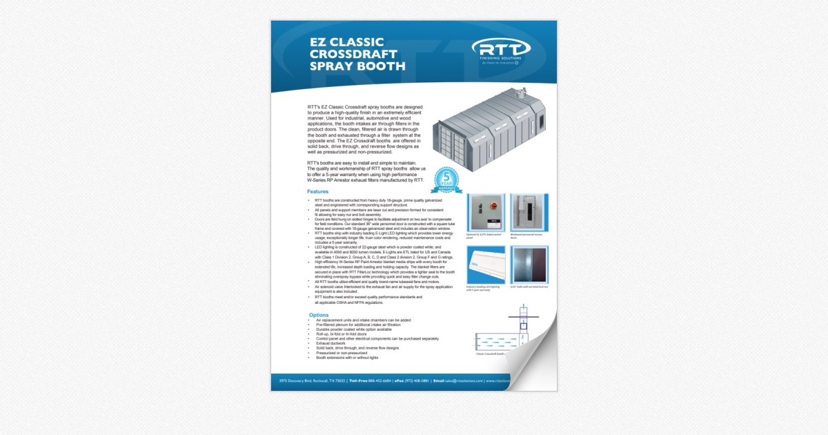 EZ Classic Crossdraft Spray Booth by RTT Finishing Solutions - Page 2