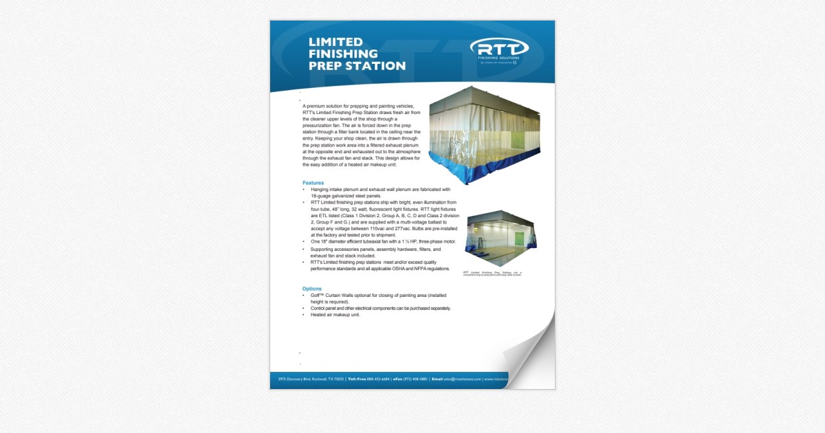 EZ Limited Finishing Prep Station by RTT Finishing Solutions