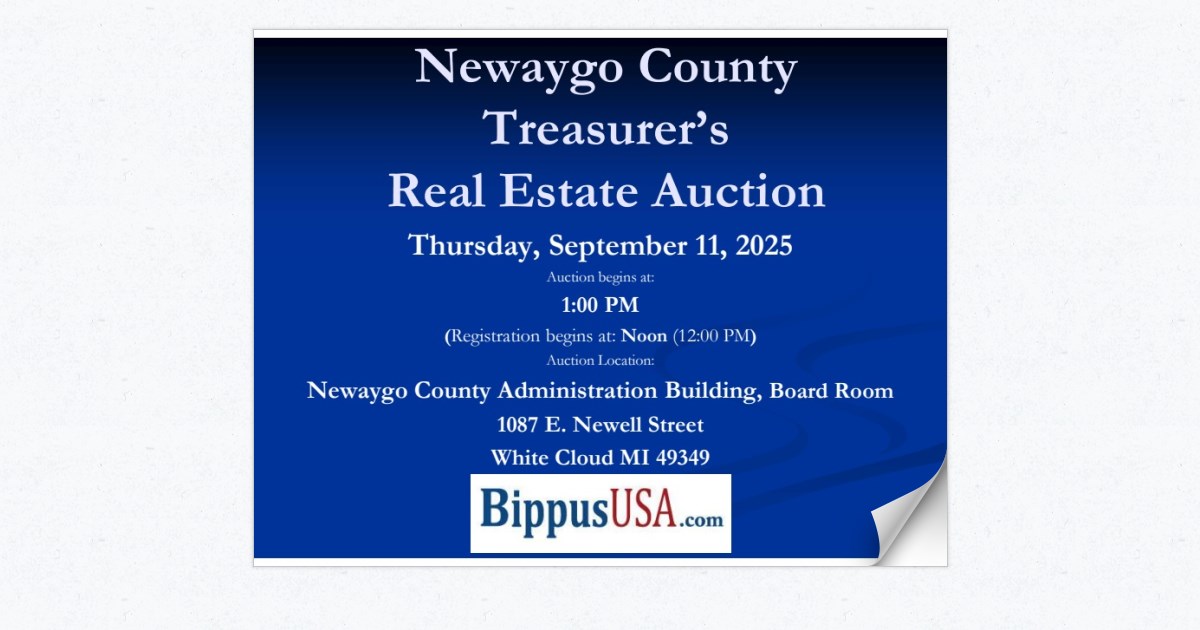 Newaygo County Treasurer's Real Estate Auction 9/2025