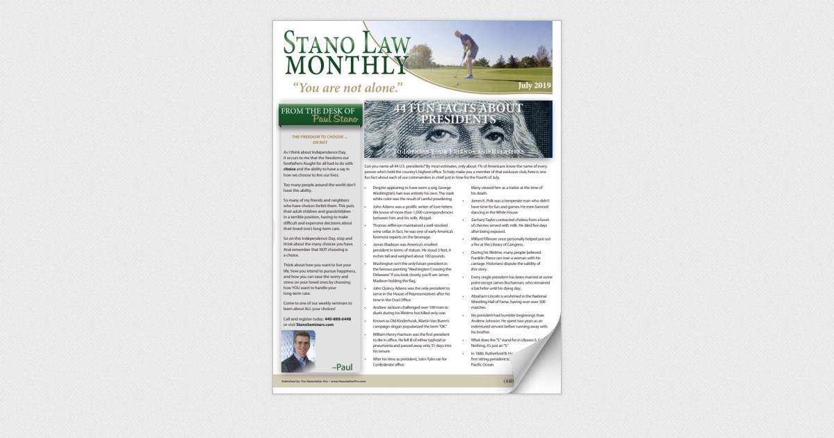 The Stano Law Firm July 2019