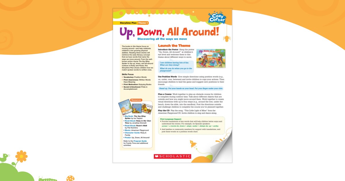 Storytime Plan Card - Theme 1