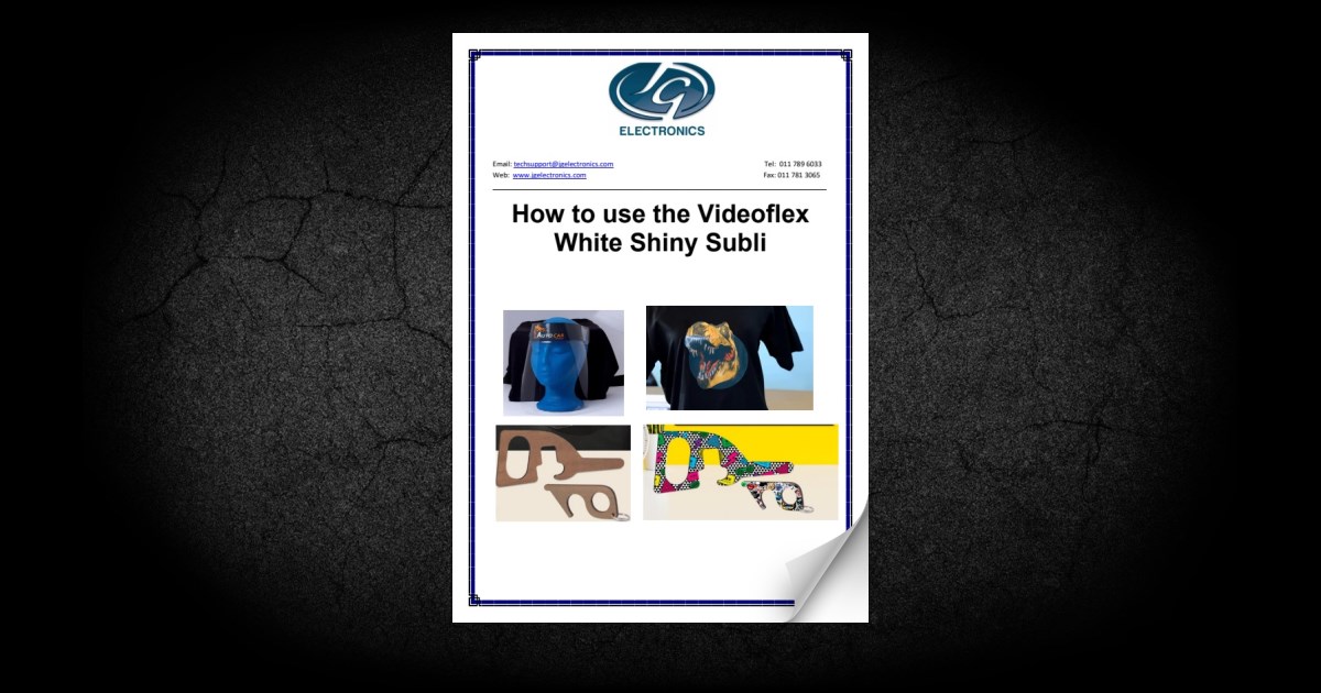 Videoflex White Shiny Subli Instructions Shield 2