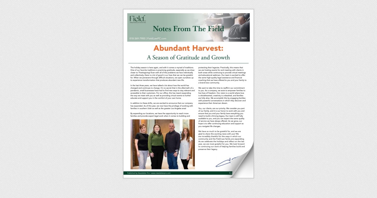 Field Law Firm - November 2023