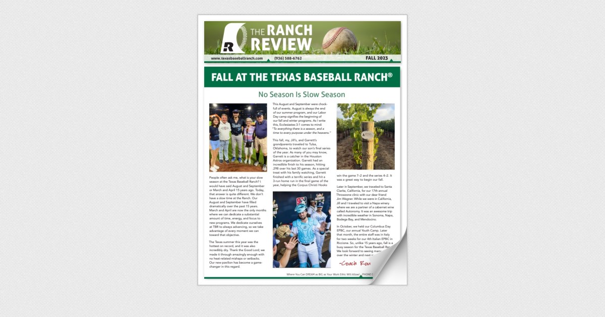 Texas Baseball Ranch - Fall 2023