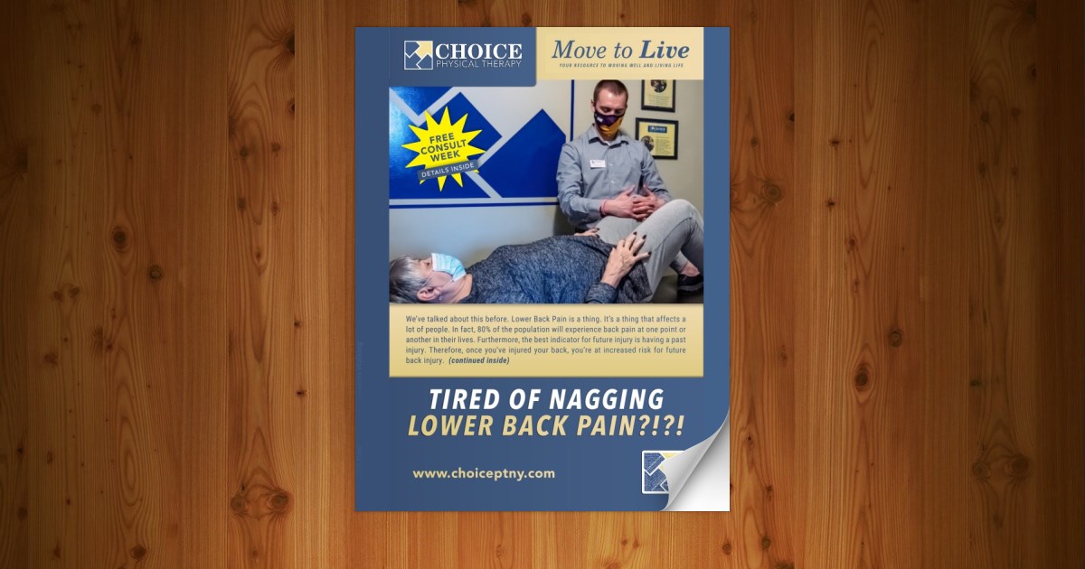 Choice PT: Tired of Nagging Lower Back Pain?!?!
