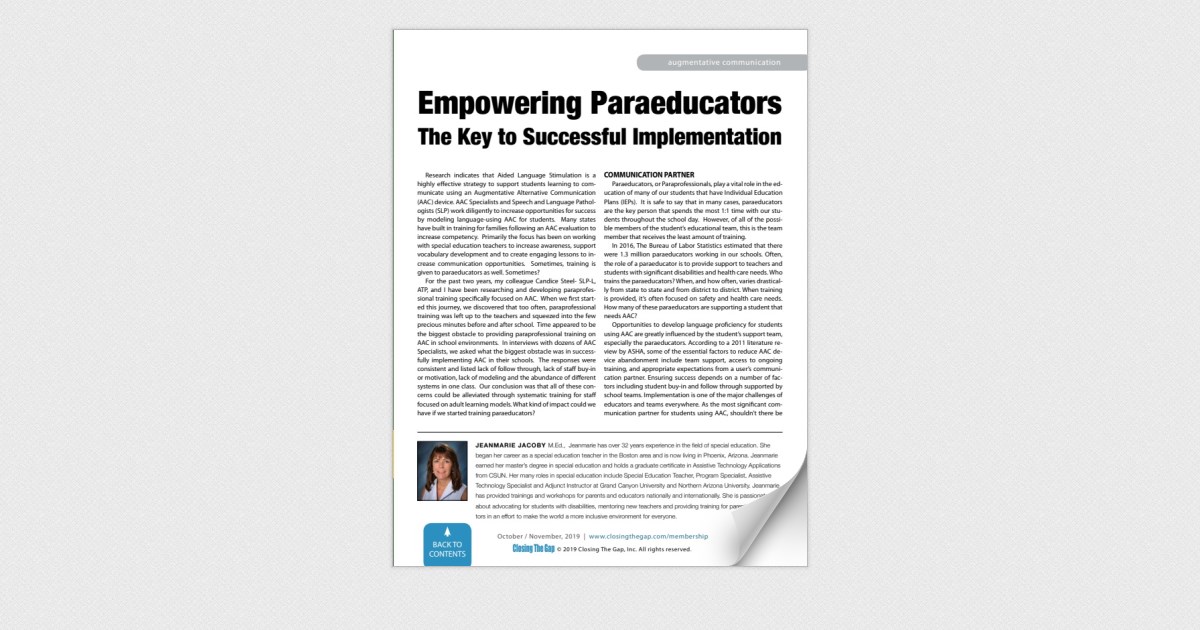 Empowering Paraeducators-The Key to Successful