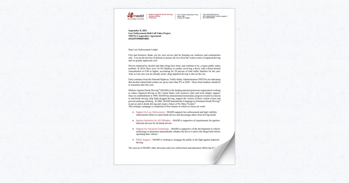 Roll Call Video Dissemination Letter to LE - Page 2