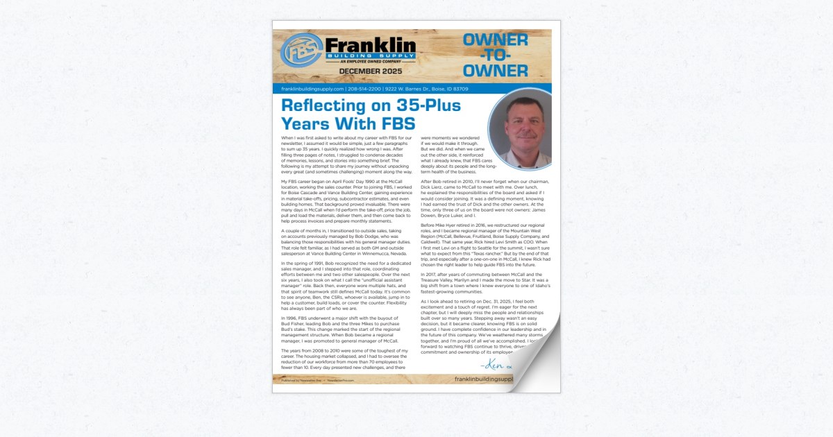 Franklin Building Supply - December 2025