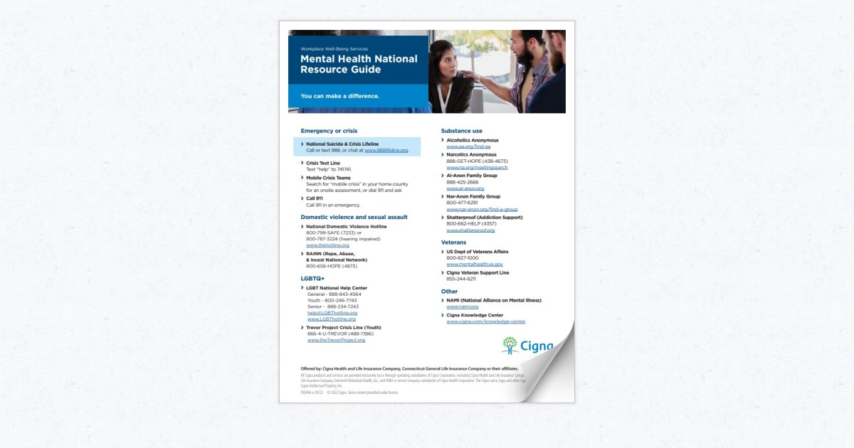 Mental Health National Resource Guide