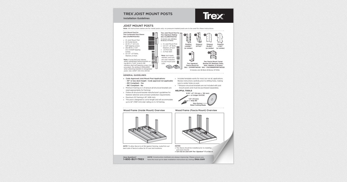 Trex® Joist Mount Post Installation Instructions - Page 4