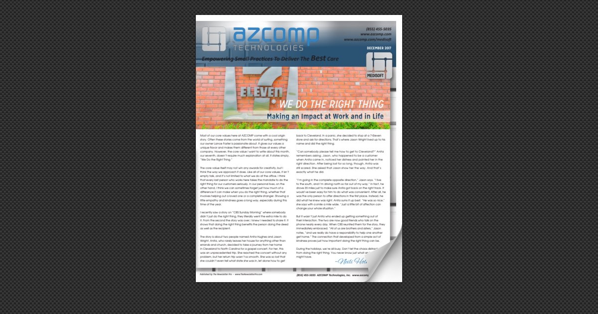 Azcomp Technologies Medisoft December 2017