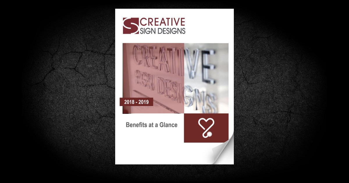 Creative Sign Designs Benefits at a Glance 2019-19