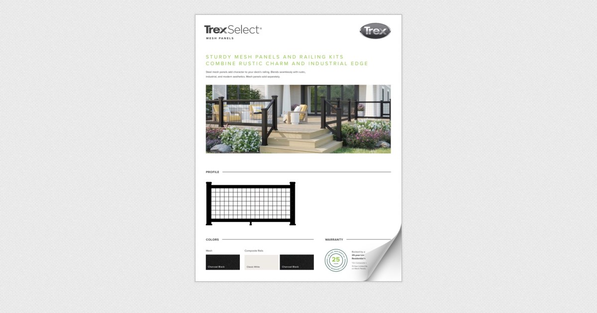 Trex Select® Mesh Panels Cut Sheet