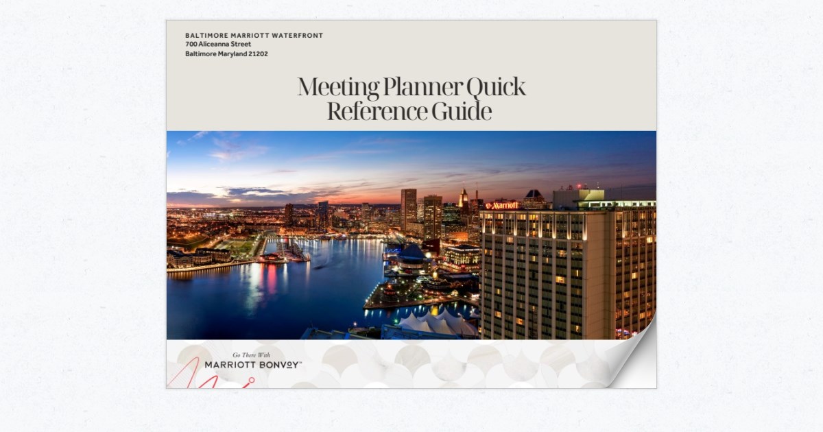 Baltimore Marriott Waterfront Meeting Planner Guide - Page 31