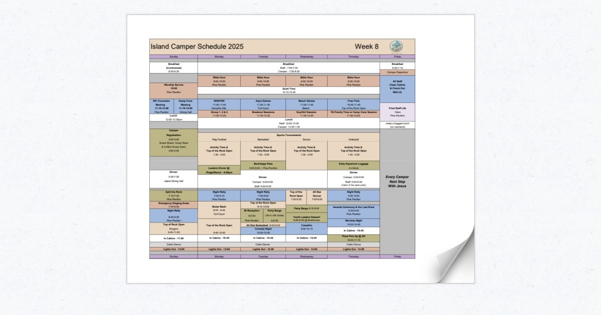 Island Week 8 Master 2025