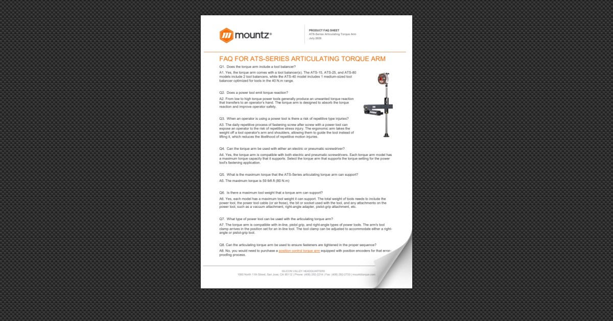 ATS Articulated Arm FAQ