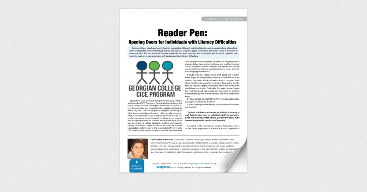 Reader Pen: Opening Doors for Individuals with Literacy