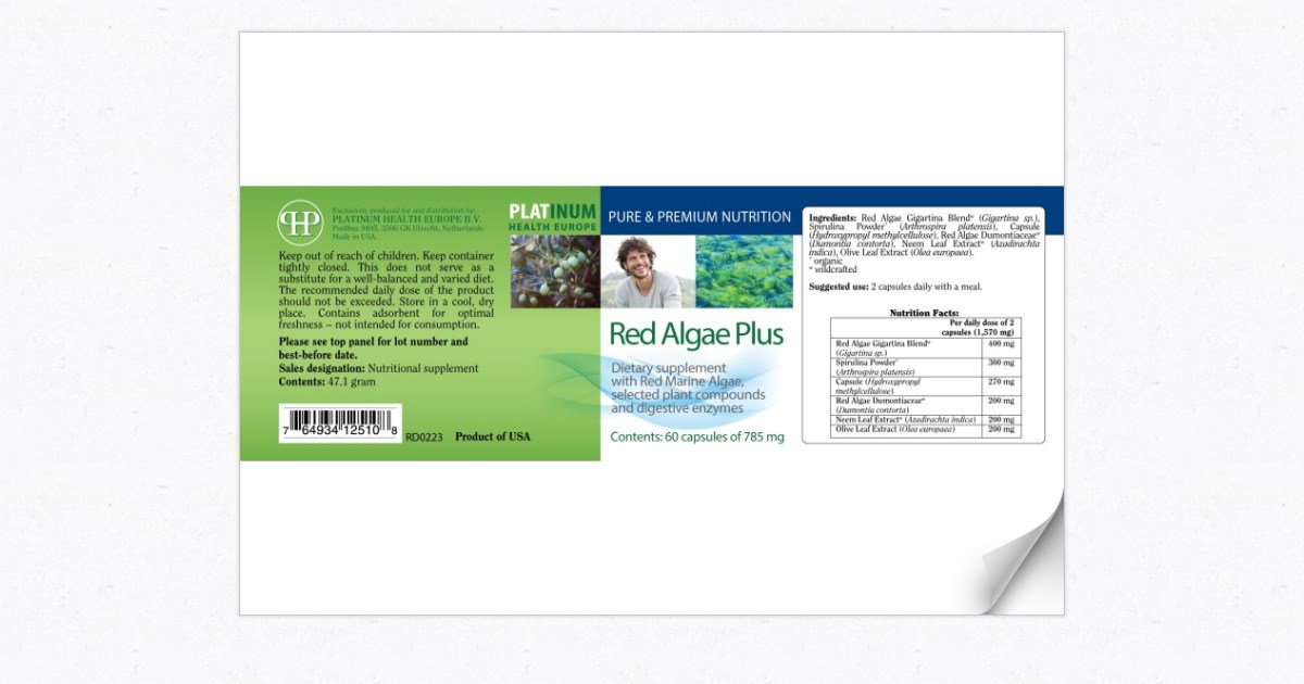 Label Red Algae Plus English