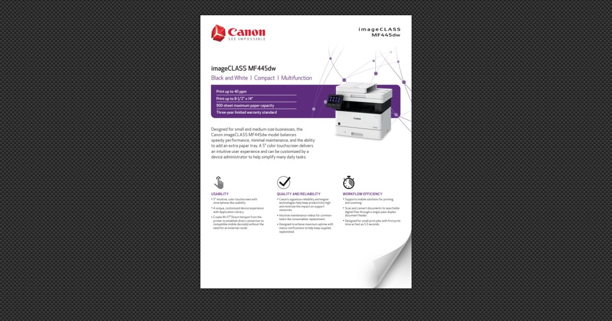 imageCLASS MF445dw_MF448dw Brochure