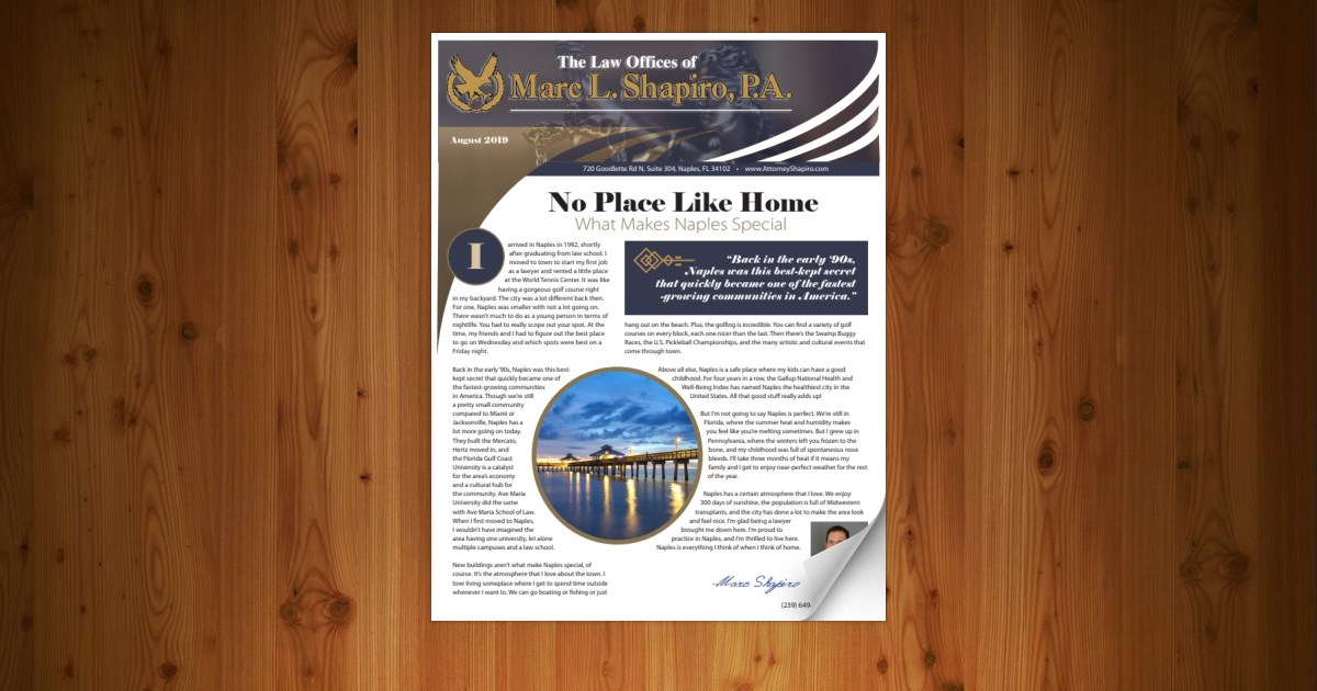 The Law Offices of Marc Shapiro, P.A. August 2019