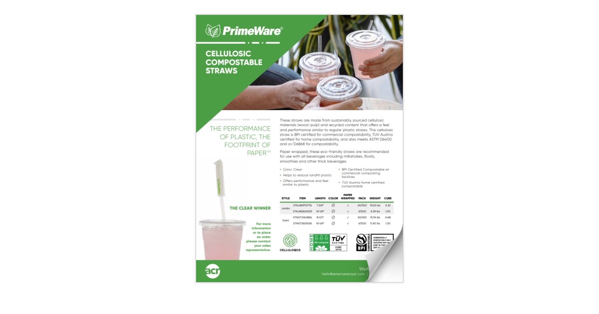 PrimeWare - Cellulosic Straws