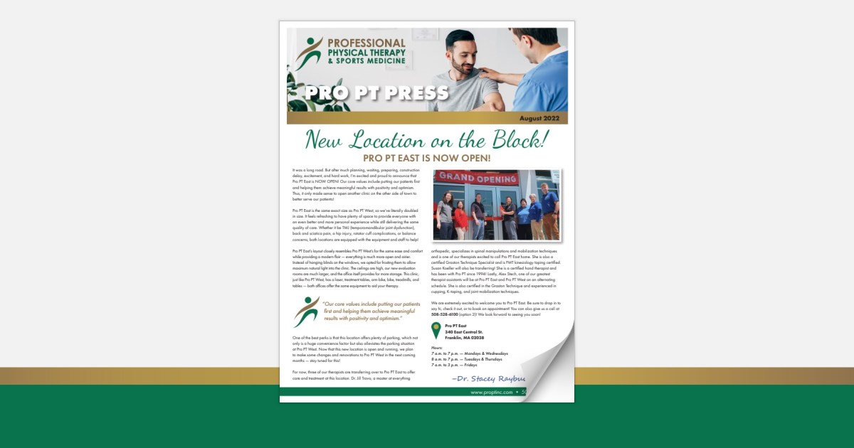Professional PT & Sports Medicine - August 2022