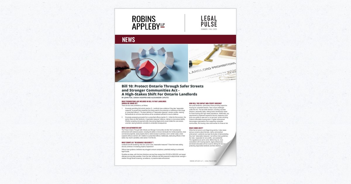 Robins Appleby LLP - Summer/Fall 2025