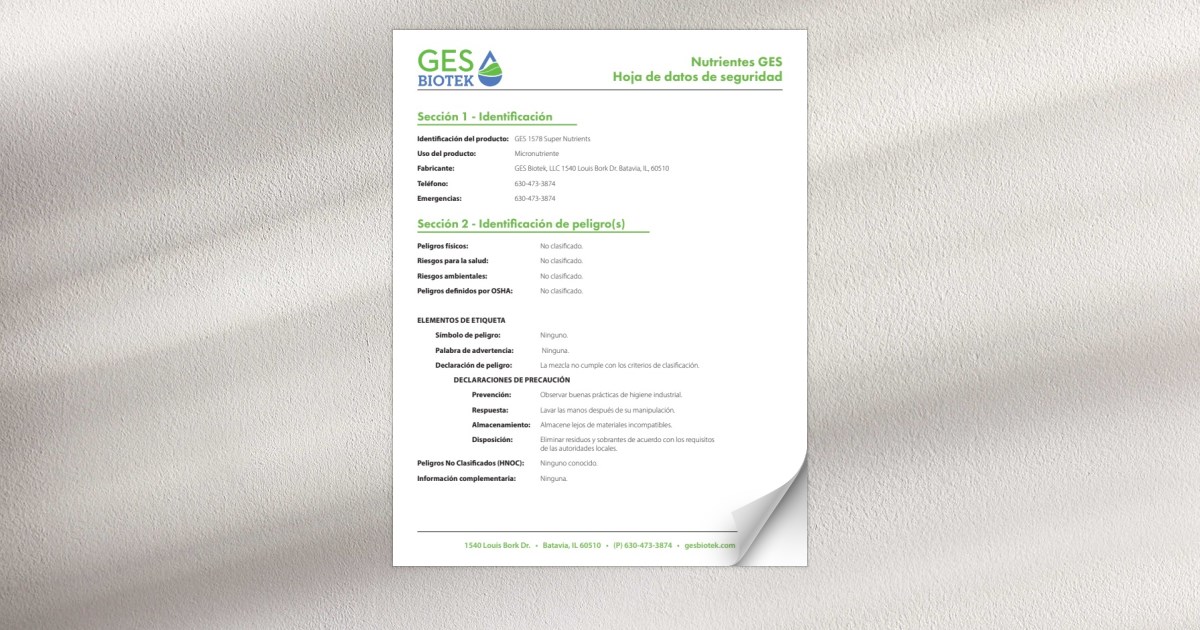 GES Nutrients SDS Spanish 2-3-2025 v3.0
