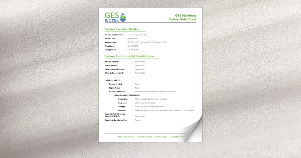 GES Super Nutrients SDS English