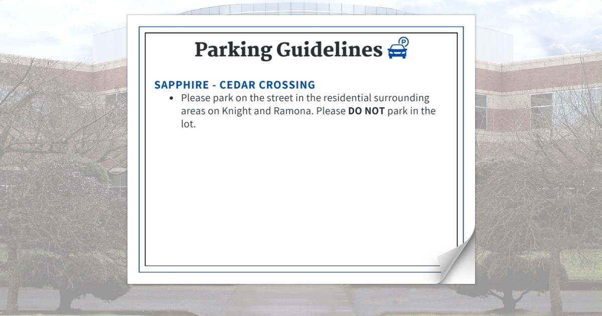 Sapphire Parking Guidelines