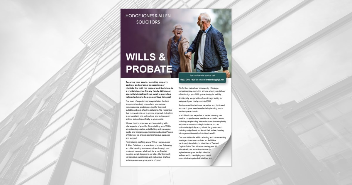 Wills & Probate Leaflet 2025