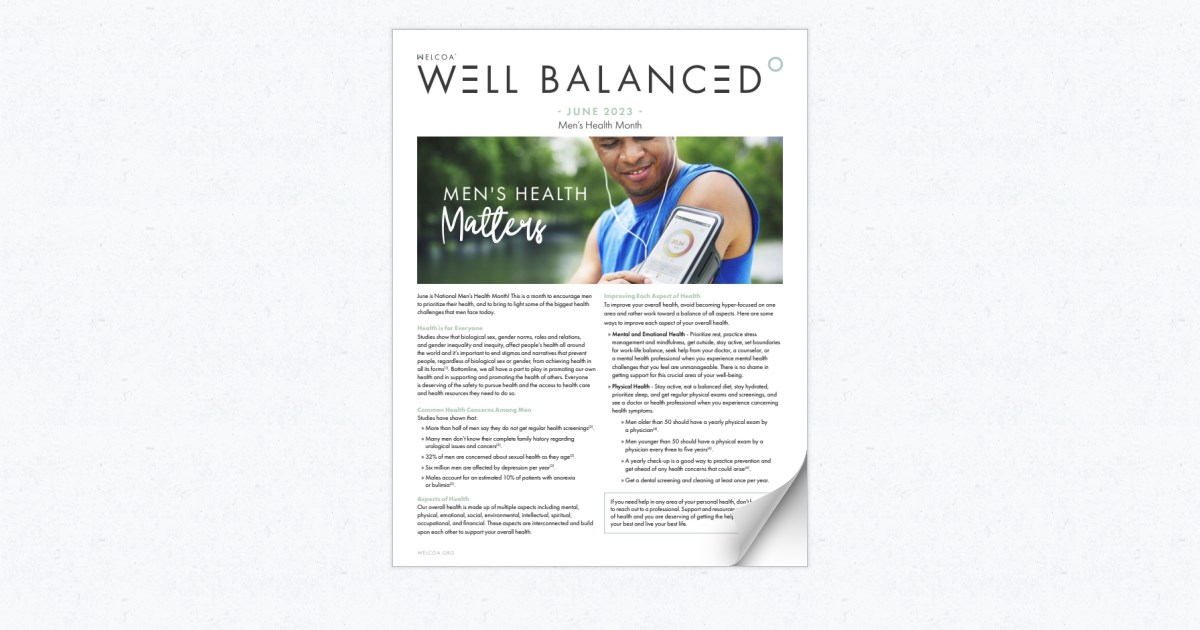 Men's Health Month - June 2023 Well-Balanced Flyer