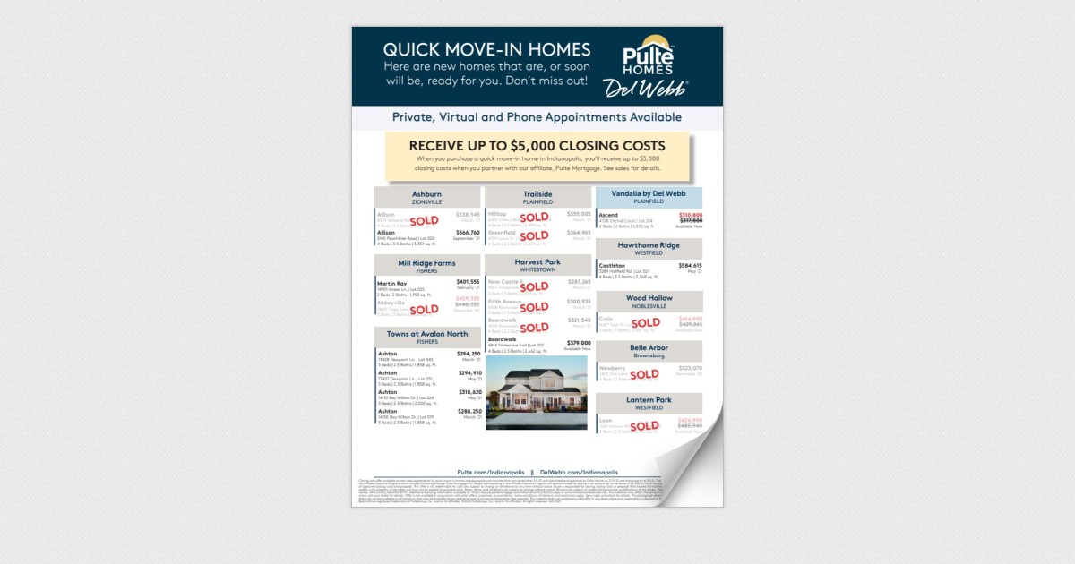 Indianapolis Quick Move-In Homes