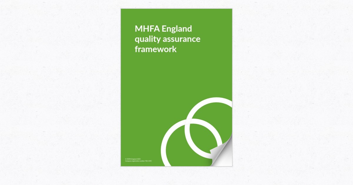 MHFA England quality assurance framework 2025