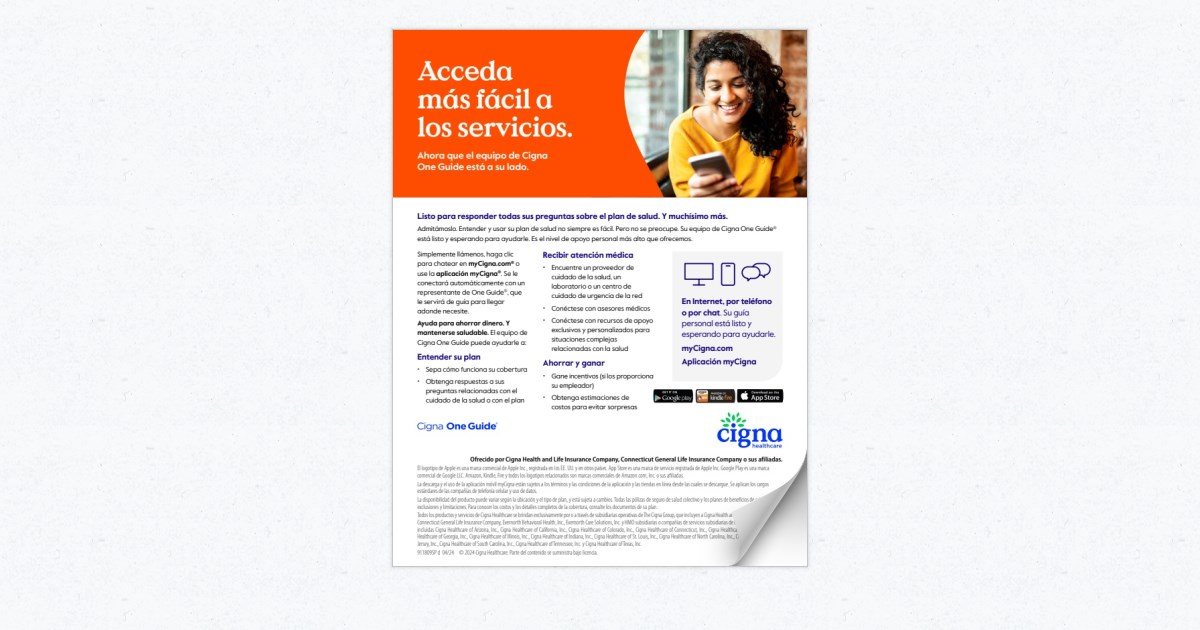 Cigna One Guide Pre Enrollment Customer Flyer - Spanish